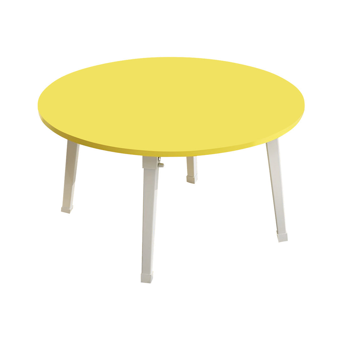 SOGA Yellow Portable Floor Table Small Round Space-Saving Mini Desk Ho