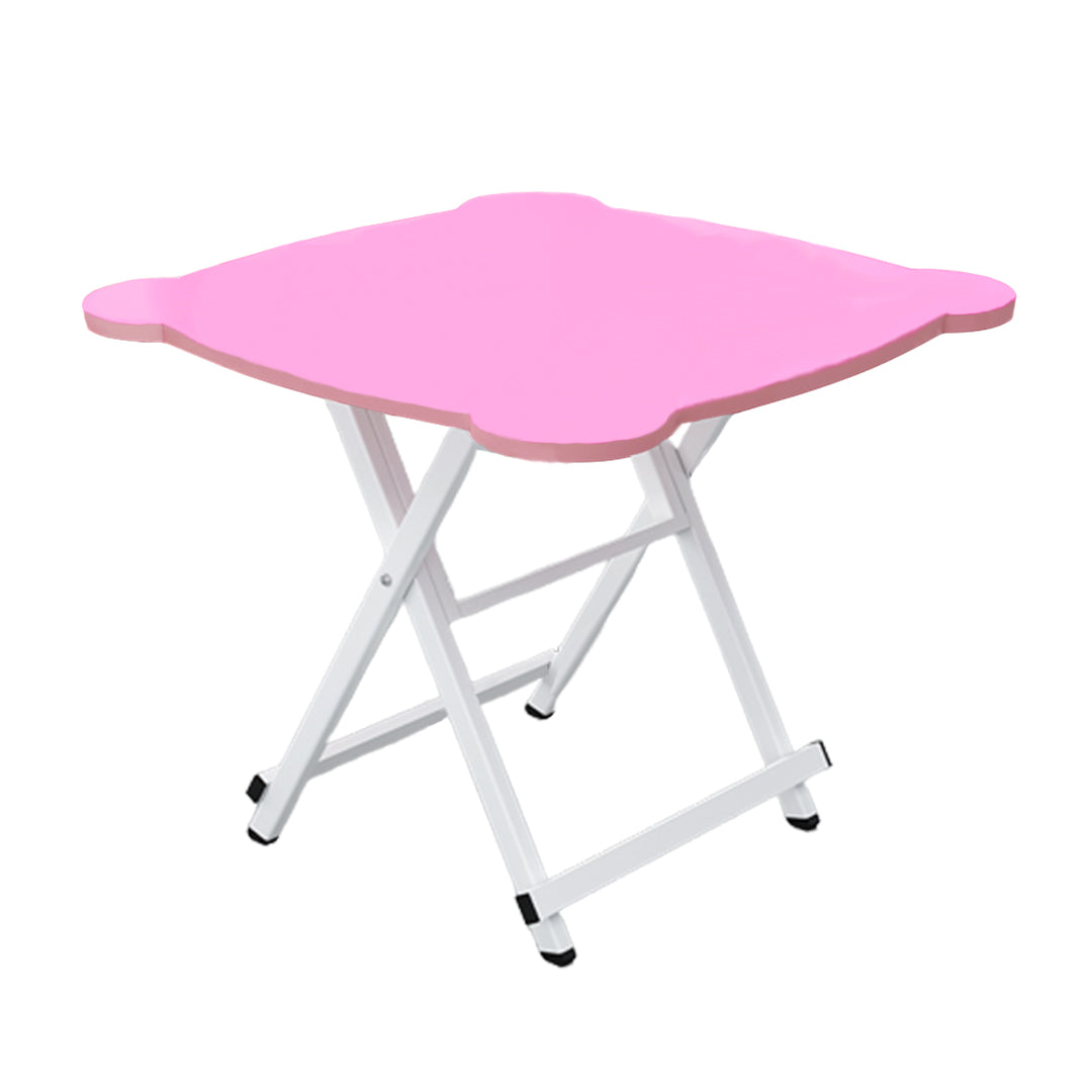 SOGA Pink Minimalist Cat Ear Folding Table Indoor Outdoor Portable Sta