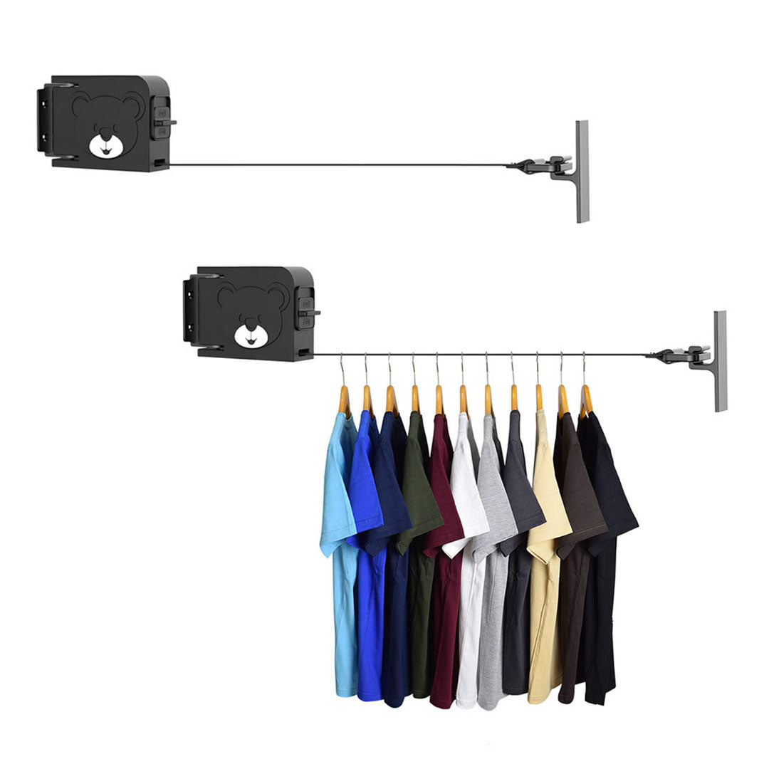 SOGA 2X 160mm Wall-Mounted Clothes Line Dry Rack Retractable Space-Sav