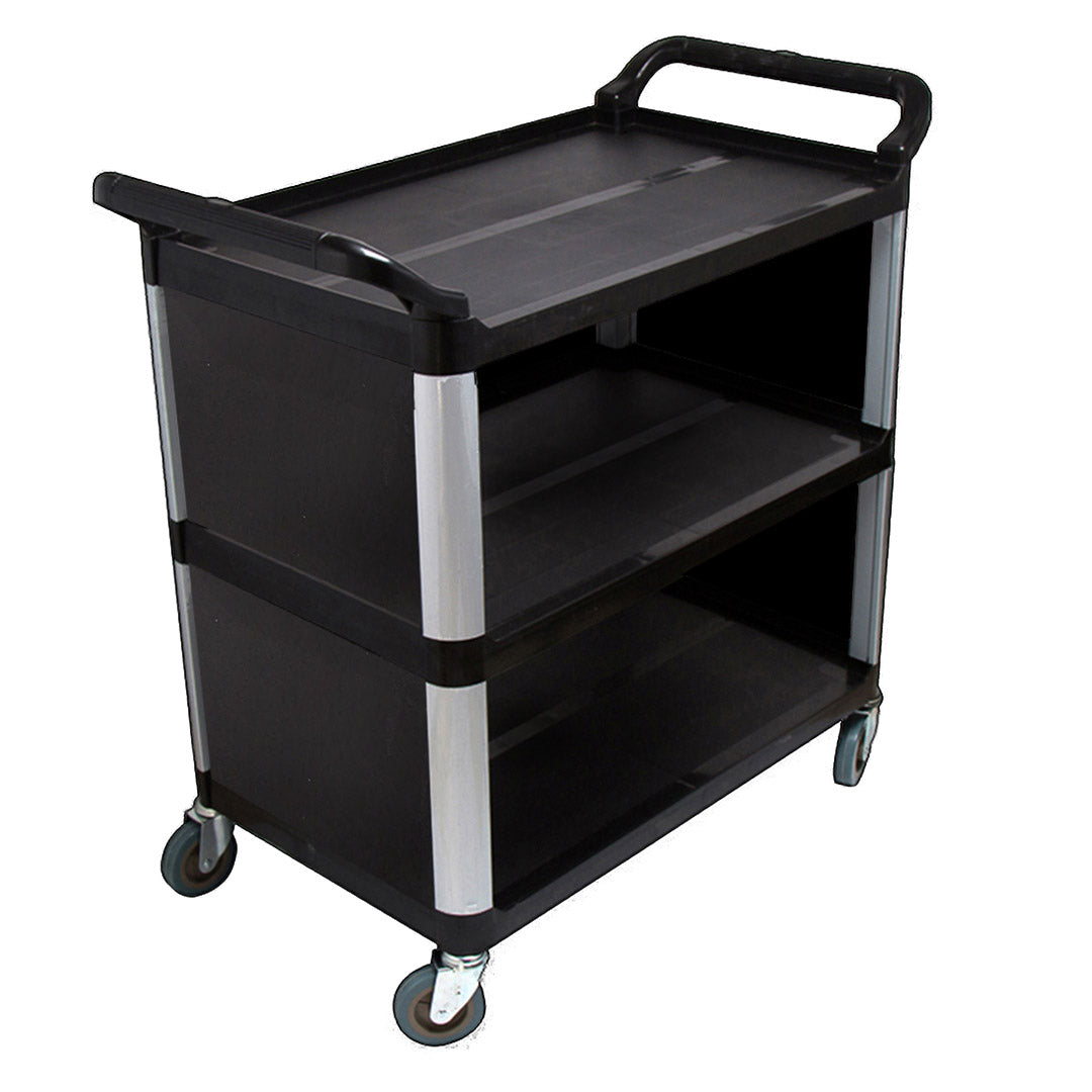 SOGA 3 Tier Covered Food Trolley Food Waste Cart Storage Mechanic Kitc