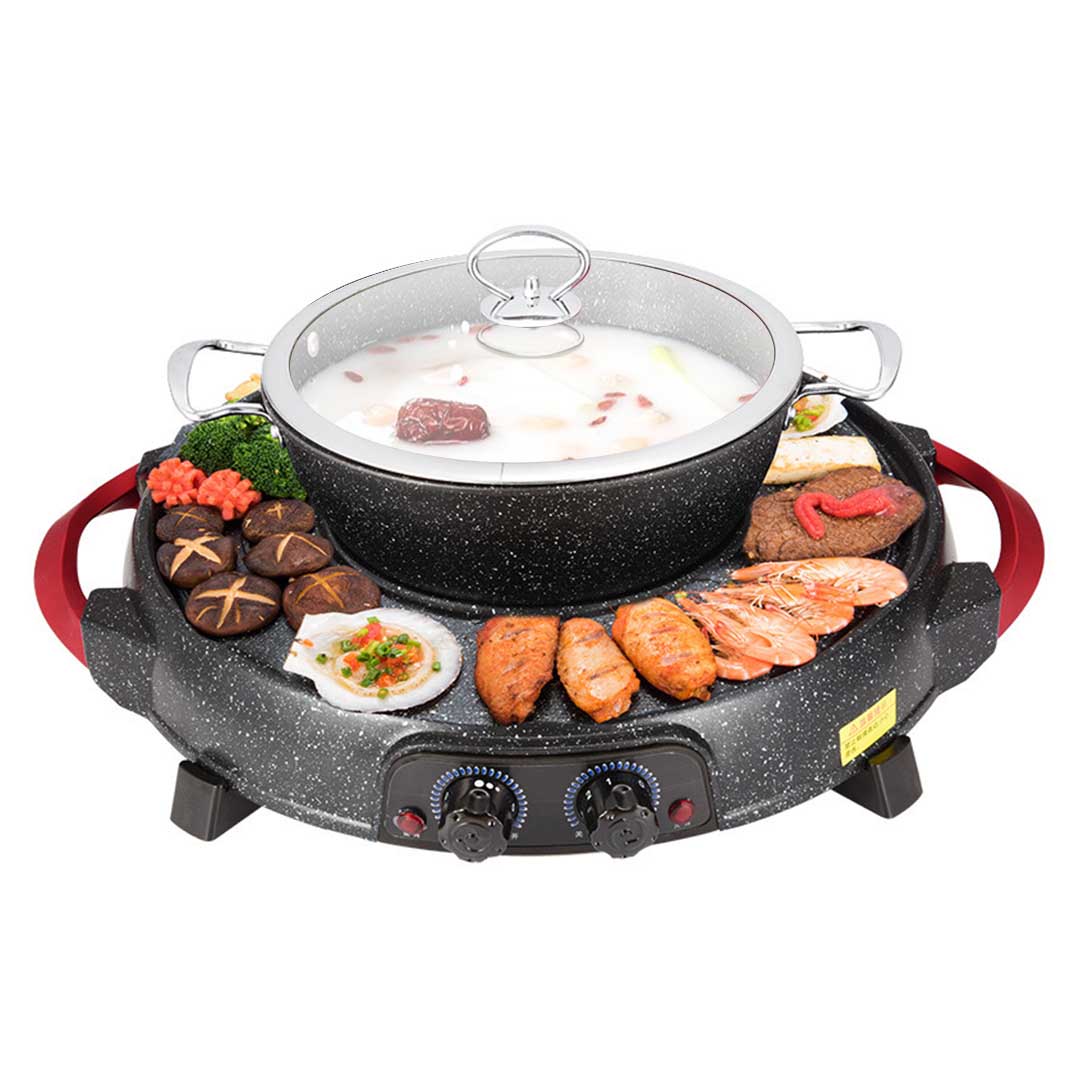 Buy SOGA 2 in 1 Electric Stone Coated Teppanyaki Grill Plate Steamboat ...