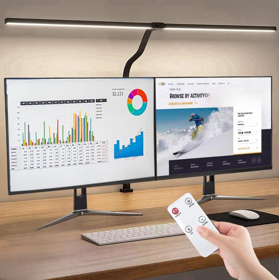 APRNEWA Desk Lamp - 360 °Led Lamp, 24W Adjustable Desk Light, 25 Eye P