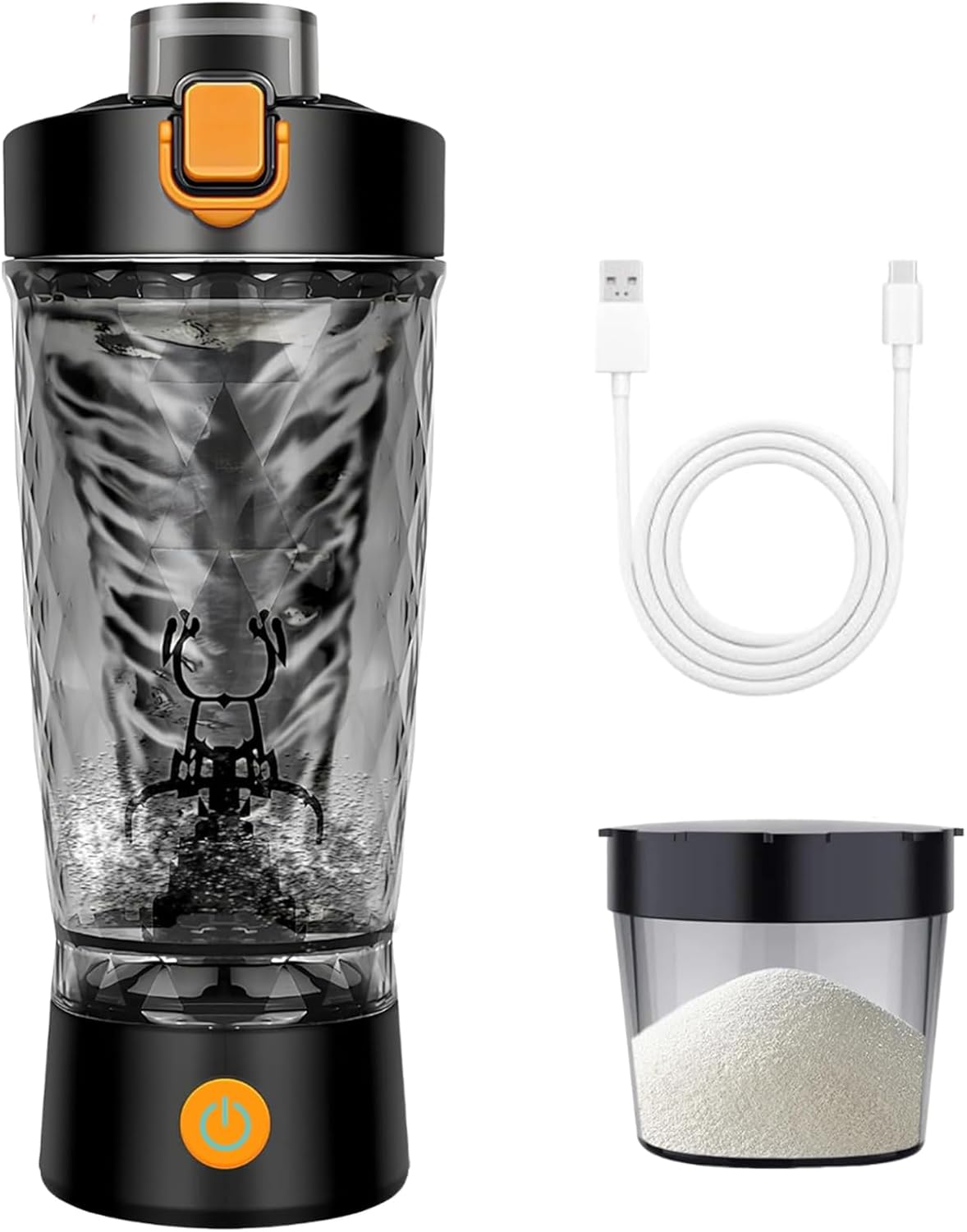 Electric Protein Shaker Bottle with Storage Box, USB Rechargeable Shak