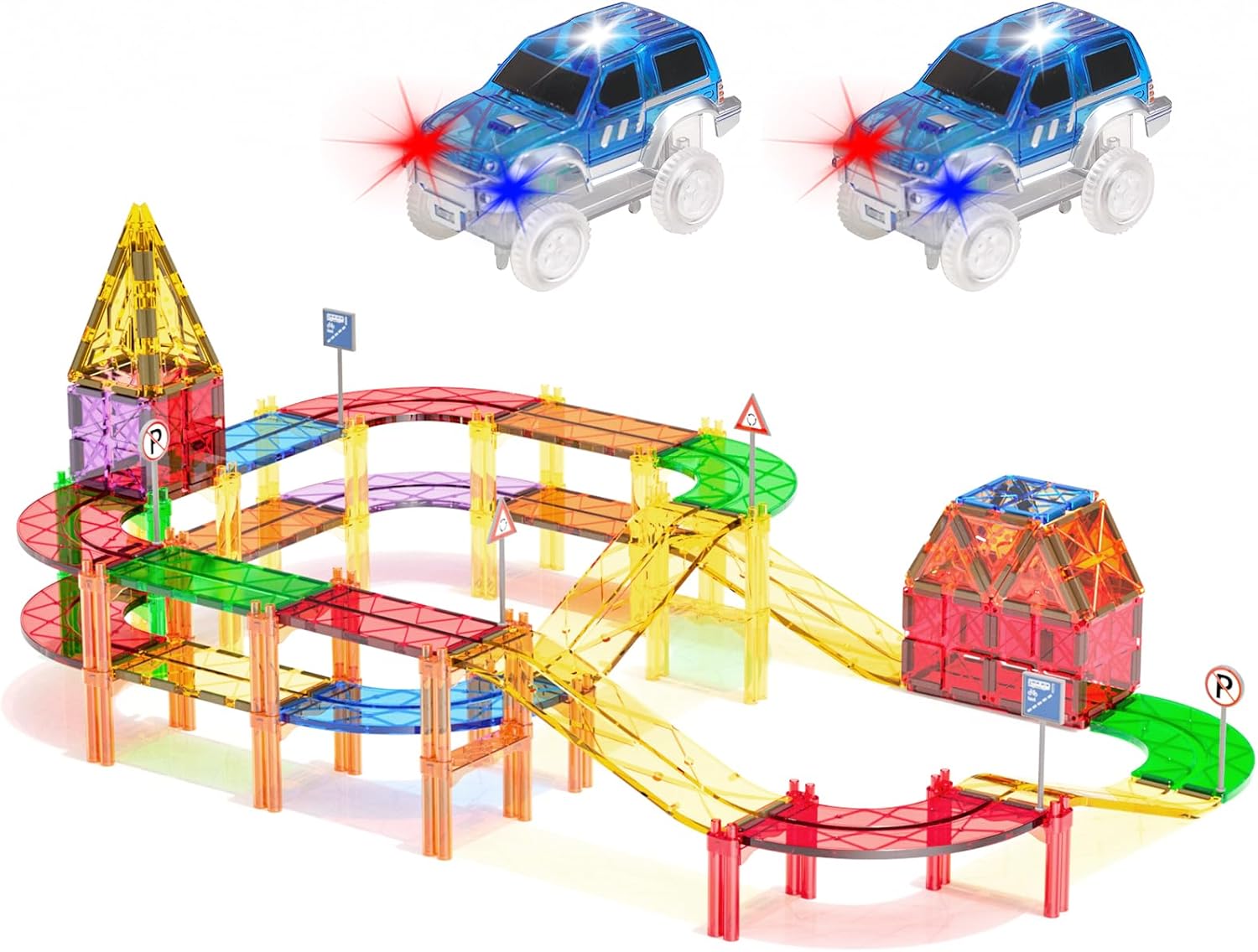 Magnetic Building Block Car Set for Kids