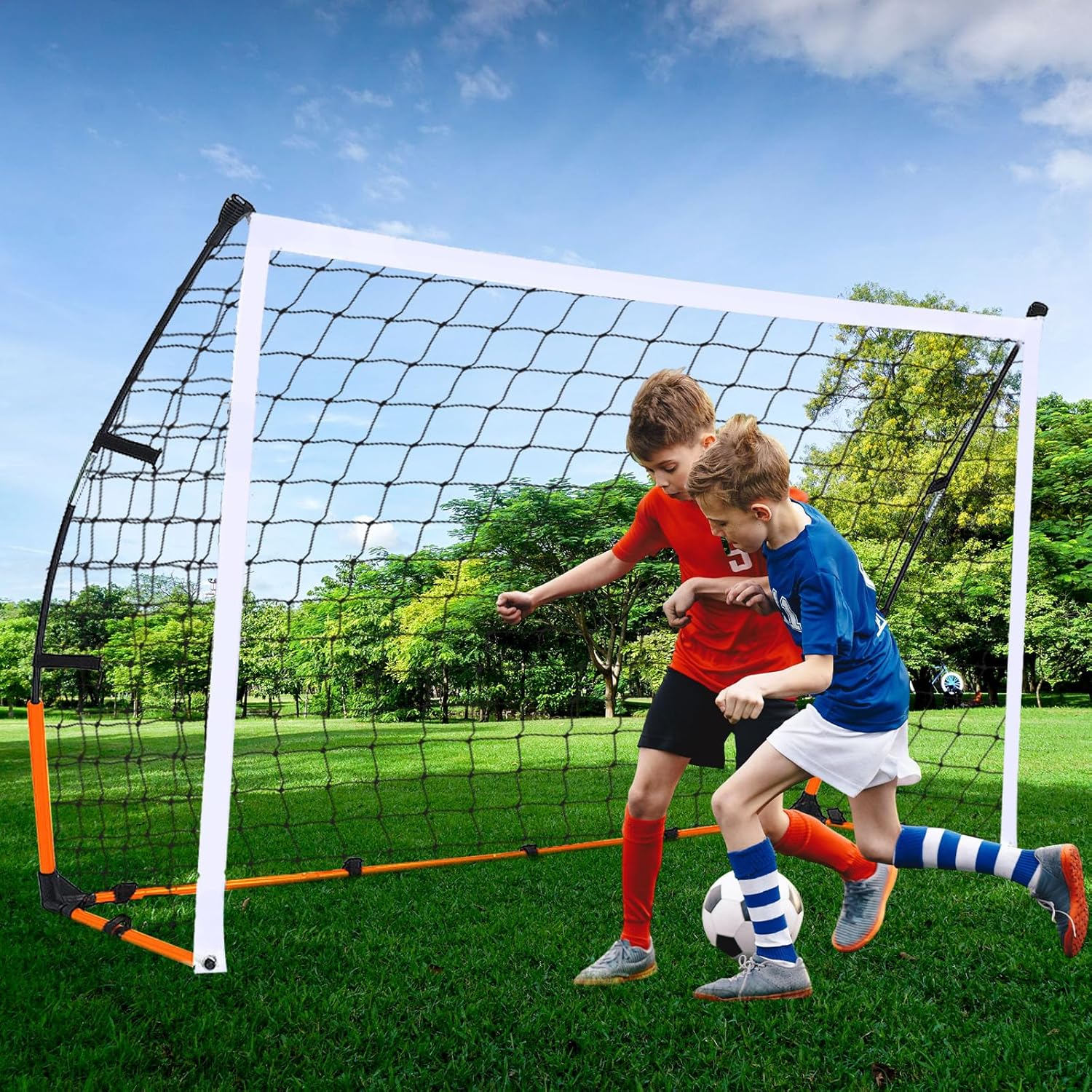 ADVWIN Portable Soccer Goal 2.4M/3.66M Wide, Quickster Soccer Goals an