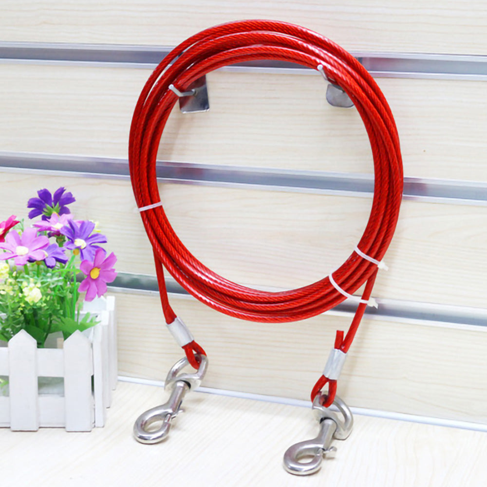 3M Dog Tie Out Cable Leash Lead Tangle Free Outdoor Yard Walking Runin