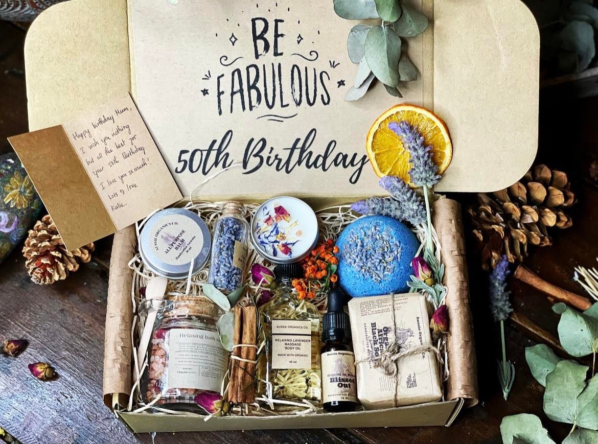 Personalized 50th Birthday Pamper Gift Box