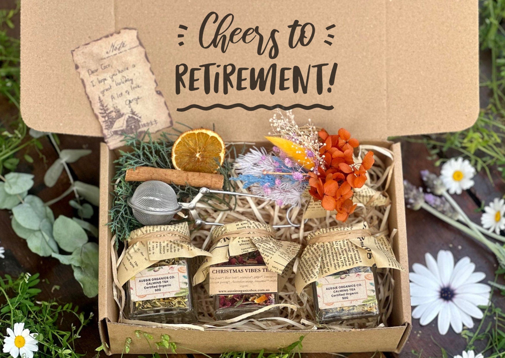 Organic tea retirement gift box
