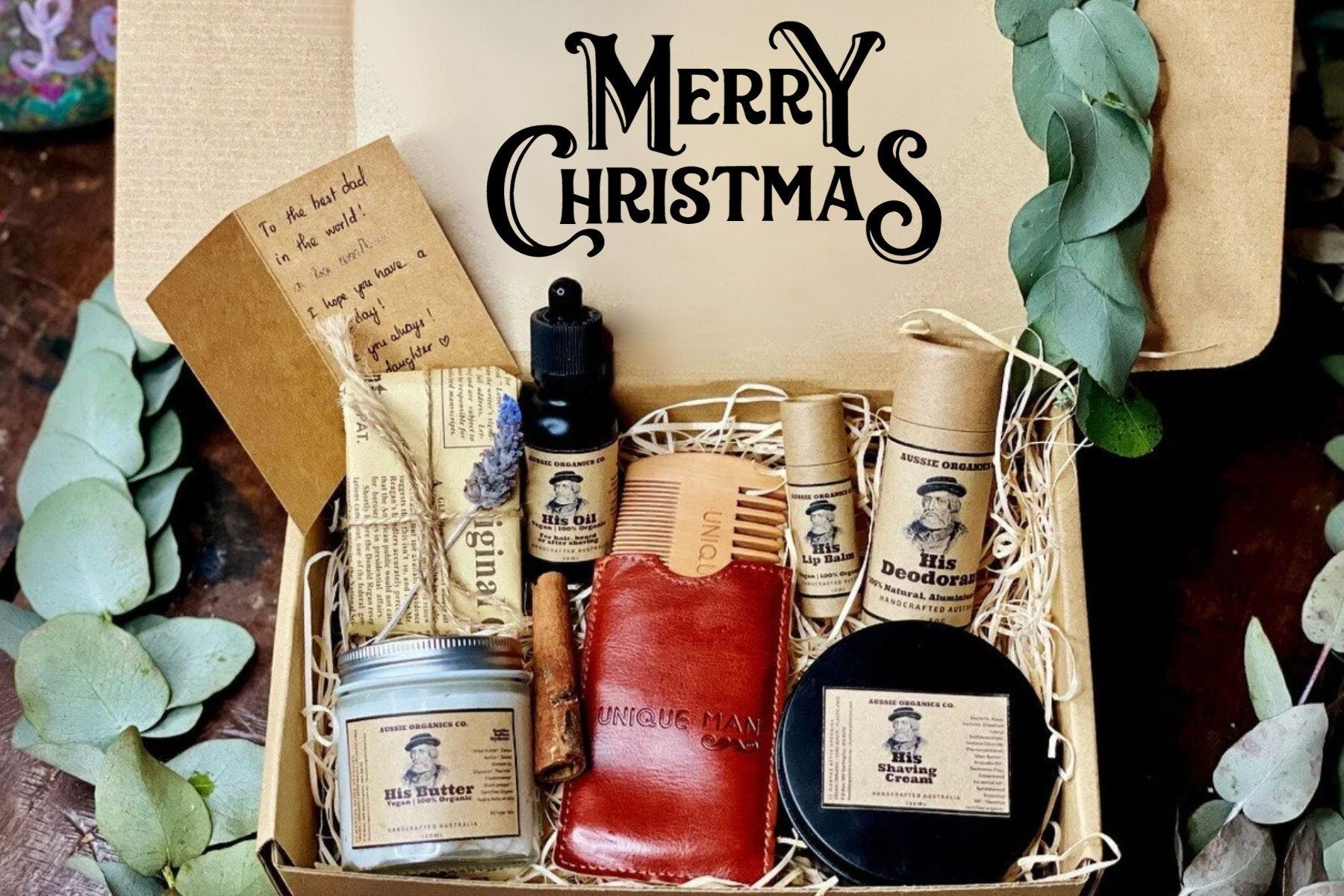 Personalised MEN Christmas pamper gift box