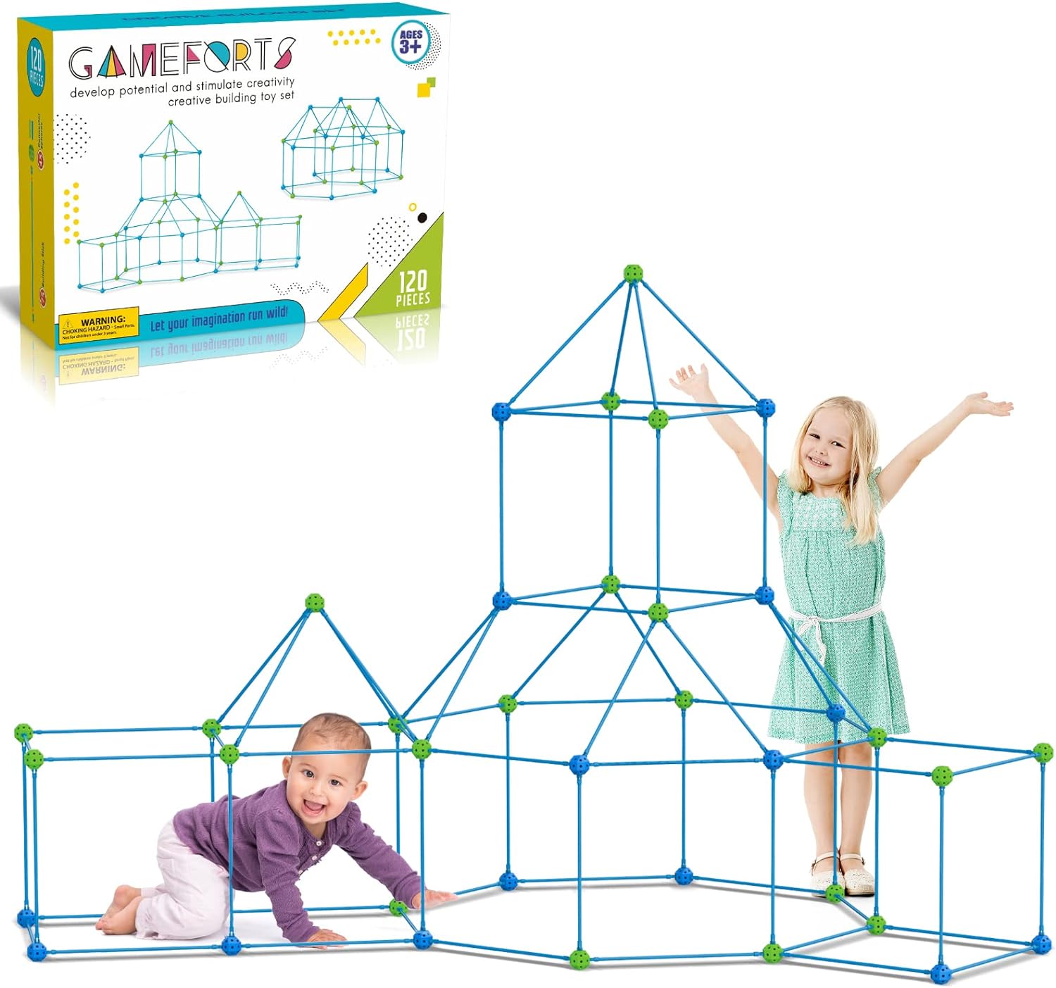 Fort Building Kit Tent Fort Toys 120PCS(Big) Construction Crazy Fort G