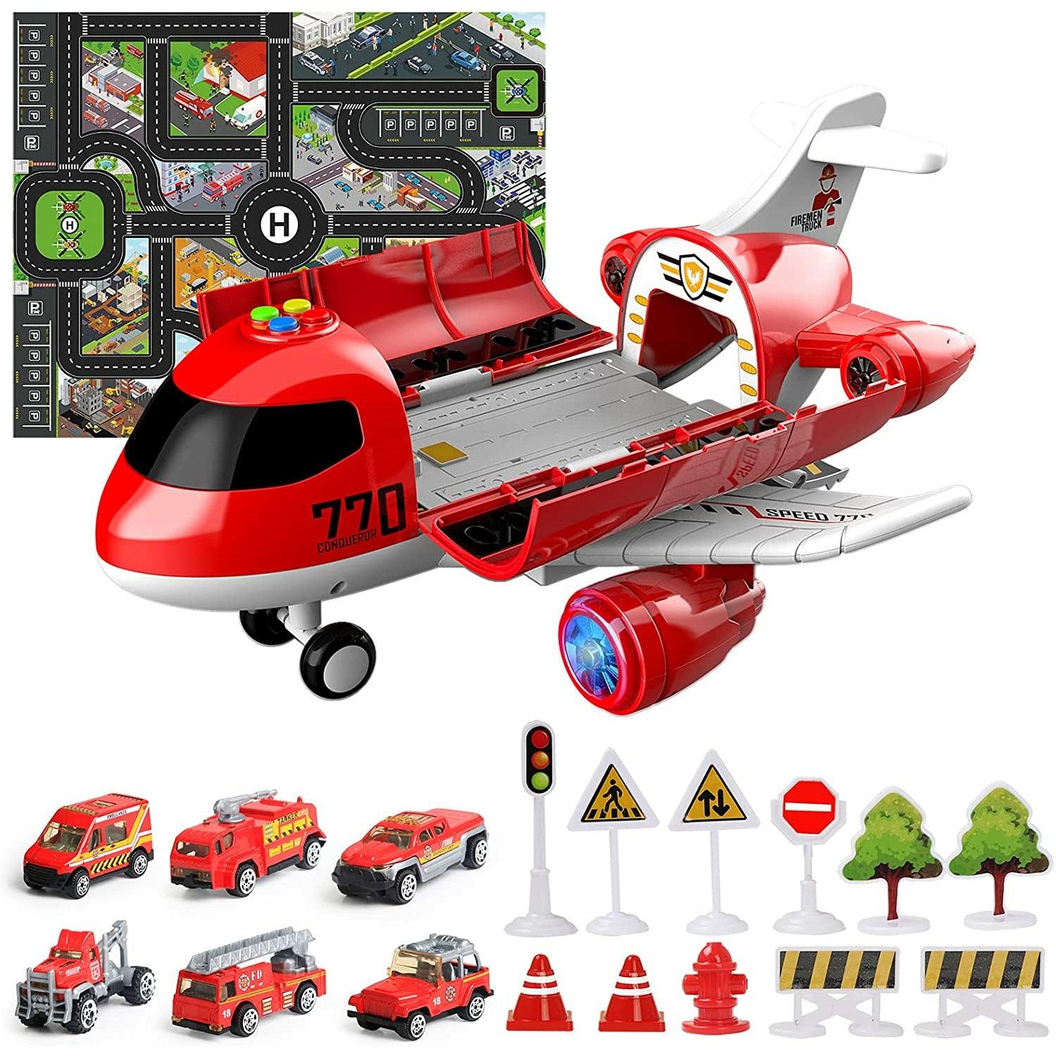 Exciting Airplane & Fire Truck Toy Set