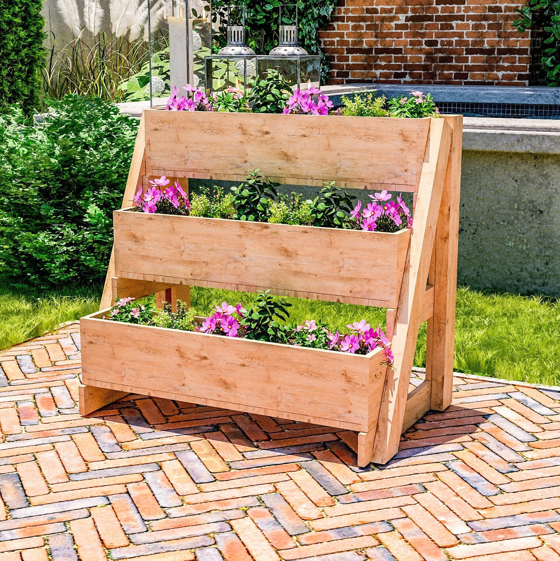 Diy 3 Tier Raised Planter Box Plans Vegetable Planter Box Plans Balc Voyage Collections